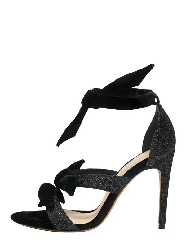ALEXANDRE BIRMAN 110mm Velvet Bow-detail Glitter Sandals - Black