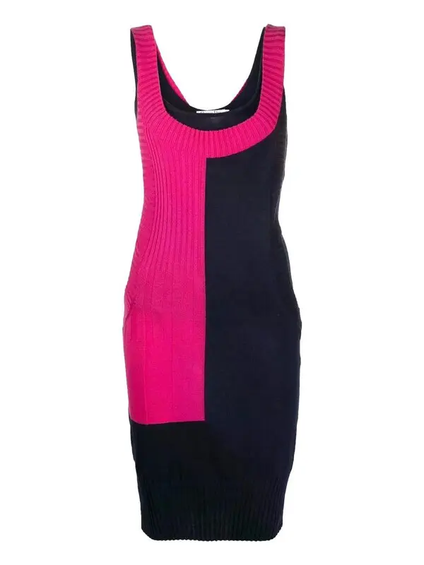 Dior 2010 Colour-block Knitted Dress - Blue