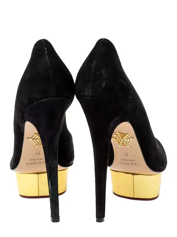 CHARLOTTE OLYMPIA Suede Platform Stiletto Pumps - Black