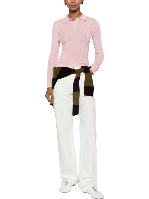 Guest In Residence Long-sleeved Polo Top - Pink