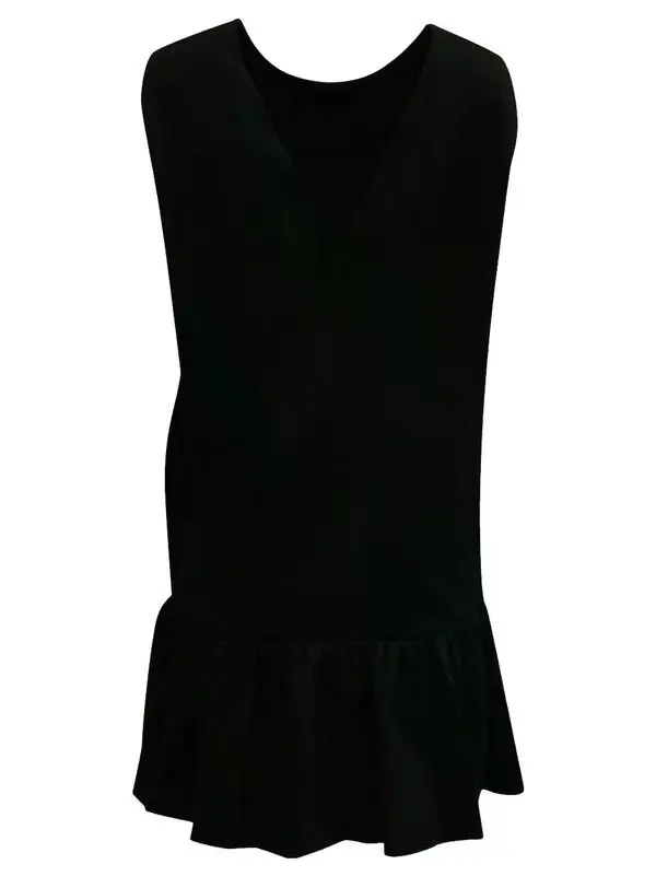 MSGM Sleeveless Ruffled Hem Mini Dress - Black