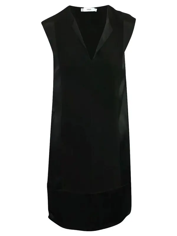 Vince Panelled V-neck Mini Dress - Black