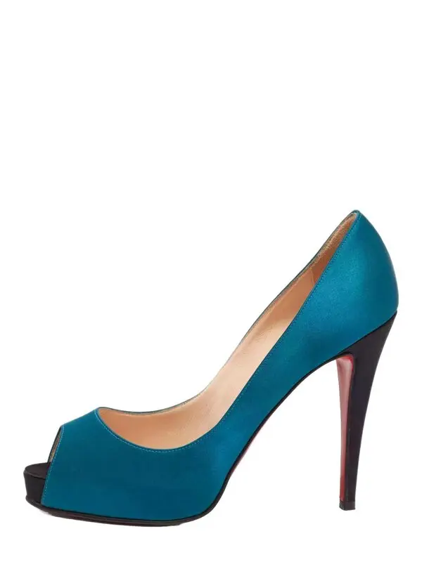CHRISTIAN LOUBOUTIN 125mm Satin Peep-toe High Stiletto Heel Sandals - Blue