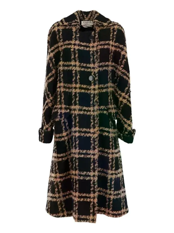 A.N.G.E.L.O. VINTAGE CULT 1980s Checked Wool Coat - Black