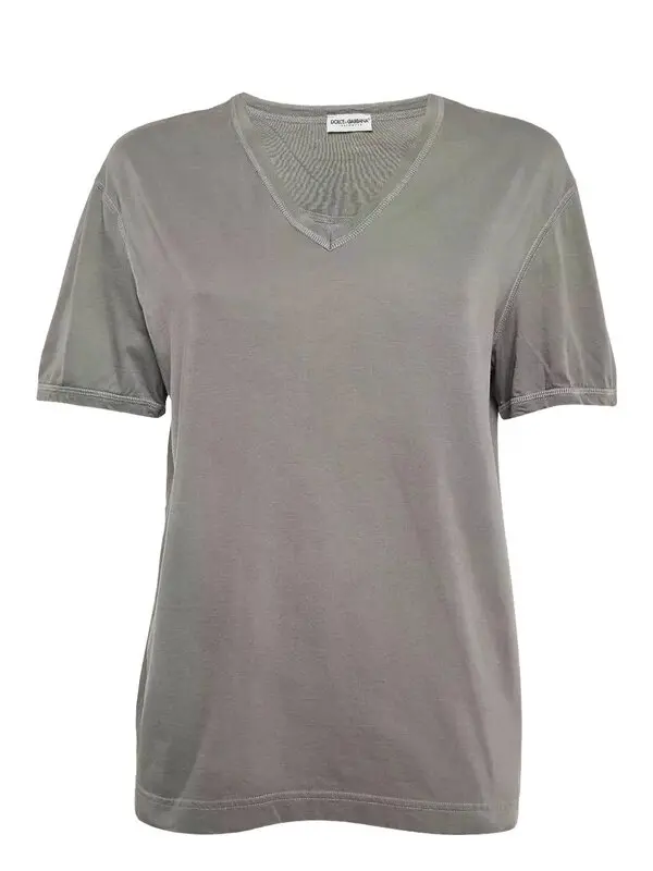 Dolce & Gabbana Cotton V-neck T-shirt - Grey