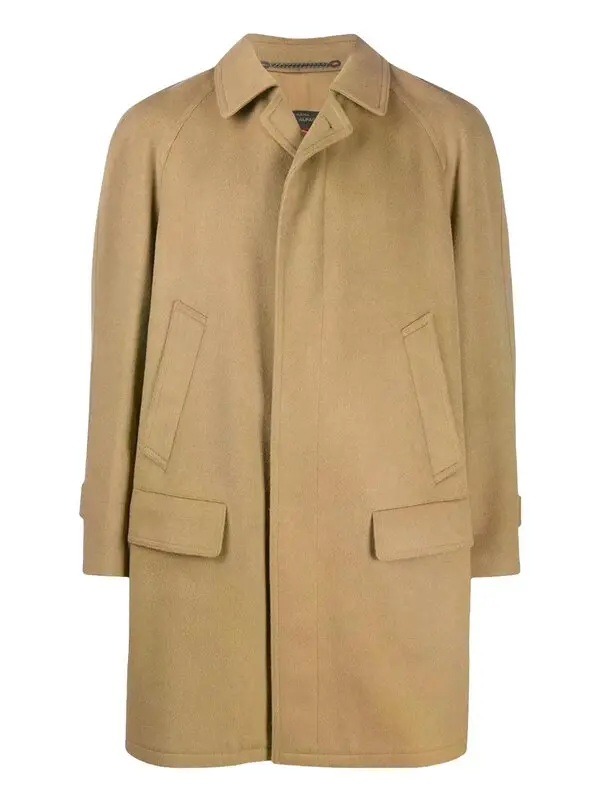 A.N.G.E.L.O. VINTAGE CULT Camel Wool Blend Classic Collar Coat - Neutrals
