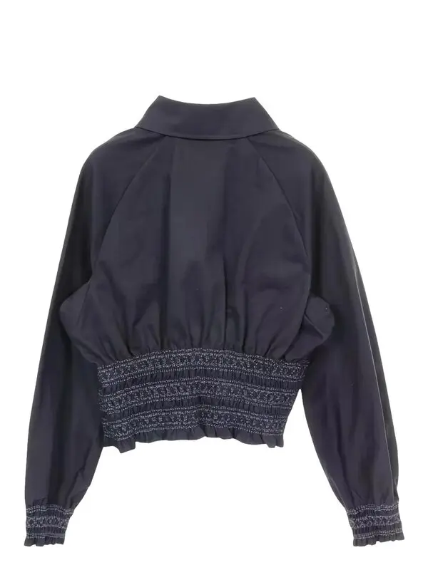Hermès Embroidered Smocked Jacket - Blue