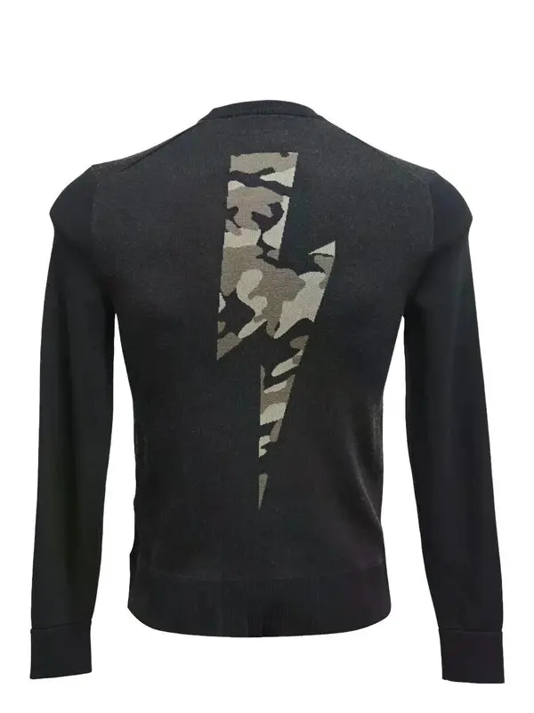 Neil Barrett Camouflage Lightning Bolt Sweater - Grey