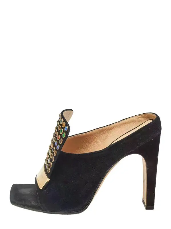 SERGIO ROSSI Embellished Heeled Sandals - Black