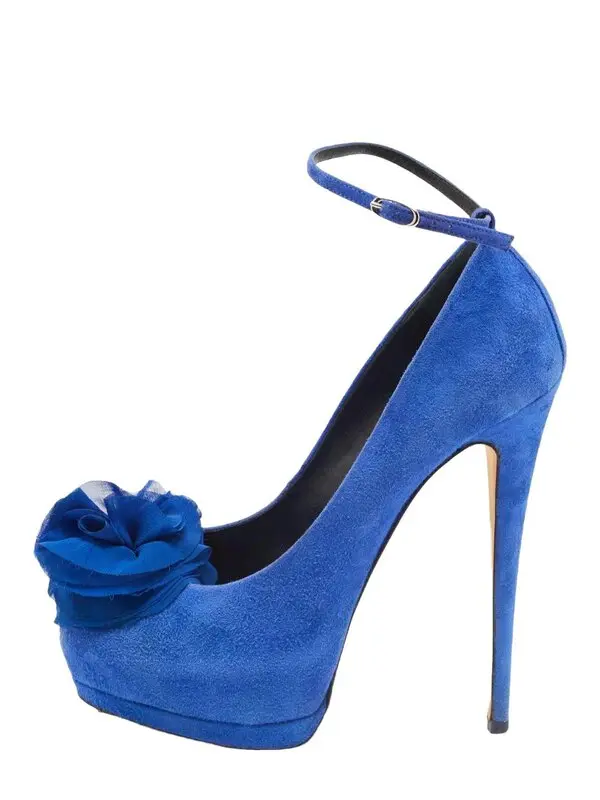 GIUSEPPE ZANOTTI Suede Platform Pumps - Blue