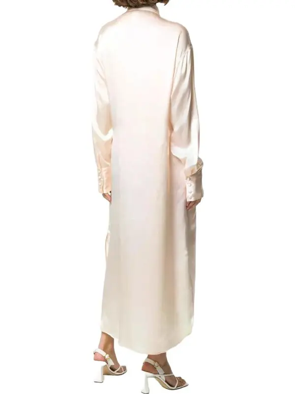 JIL SANDER Asymmetric Silk Shirt Dress - Neutrals