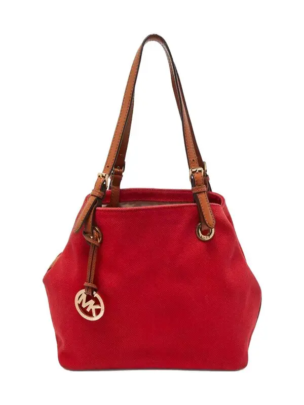 Michael Kors Canvas And Leather Shoulder Bag - Red