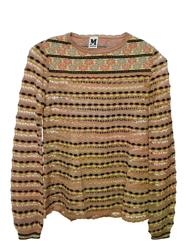 Missoni Floral Perforated Knit Top - Brown