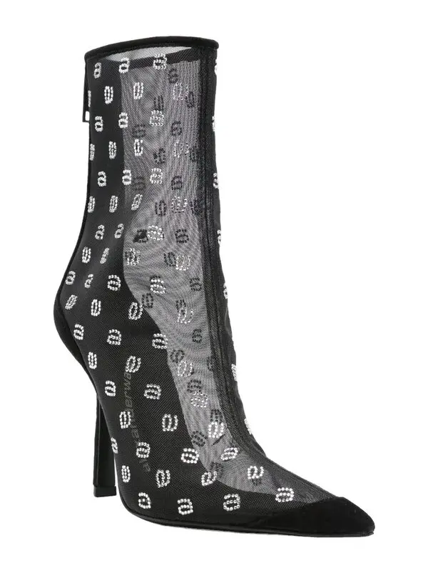 ALEXANDER WANG 100mm Crystal-embellished Boots - Black