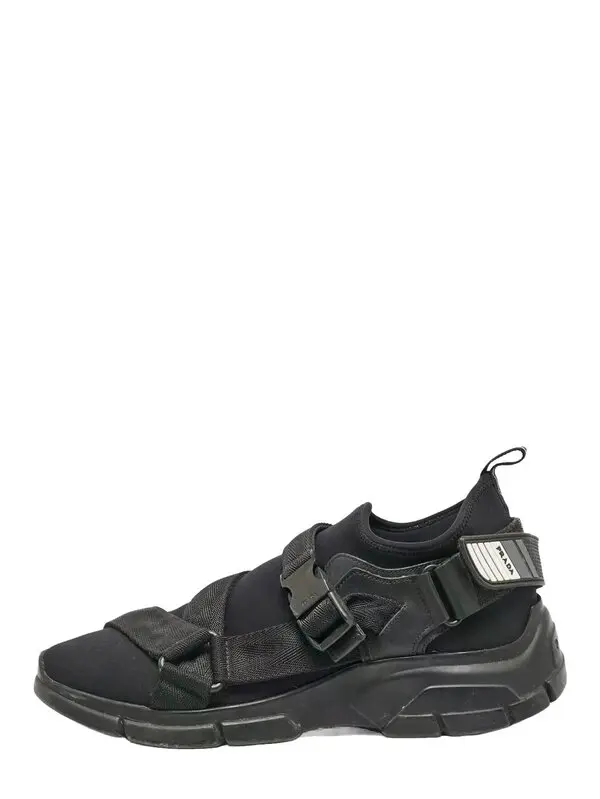 Prada 2024 Buckle Strap Sneakers - Black