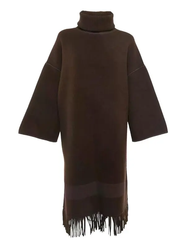 Hermès 2024 Cashmere-blend Coat With Fringe - Brown