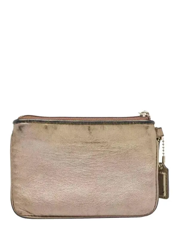 COACH VINTAGE Metallic Leather Wristlet - Gold