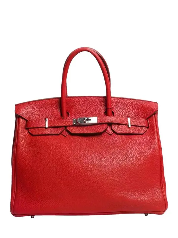 Hermès 2012 Birkin 35 Leather Tote Bag - Red