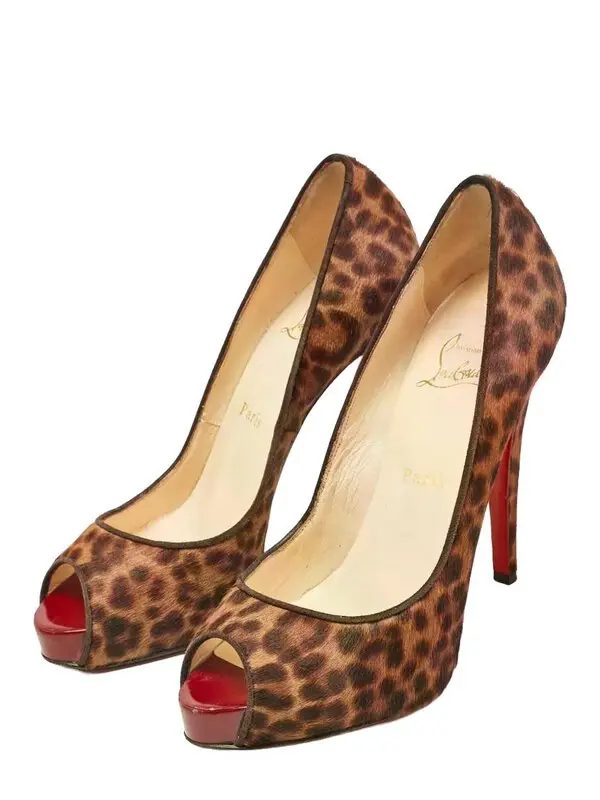 CHRISTIAN LOUBOUTIN 125mm Leopard Print Pumps - Brown