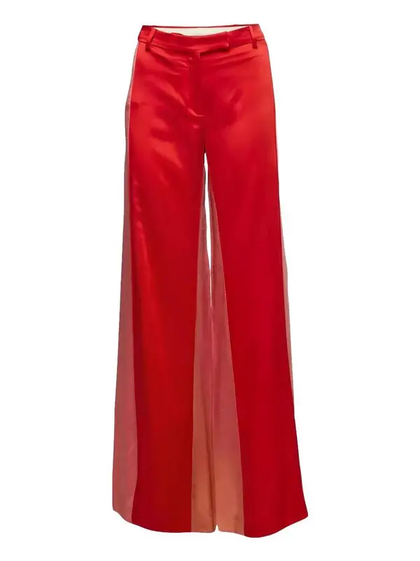 Valentino Garavani Wide-leg Satin Trousers - Red