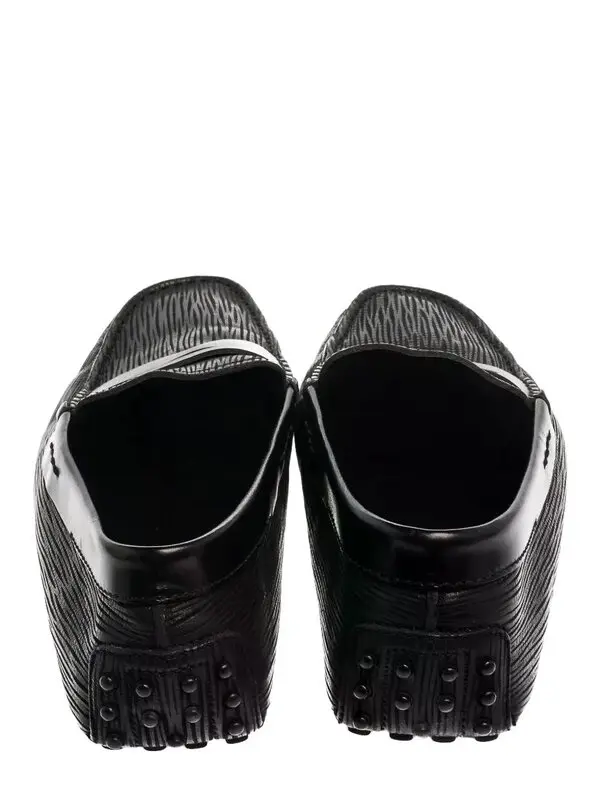 TOD'S Textured-leather Loafers - Black