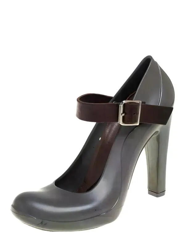 Marni Leather Mary Jane High Heel Sandals - Grey