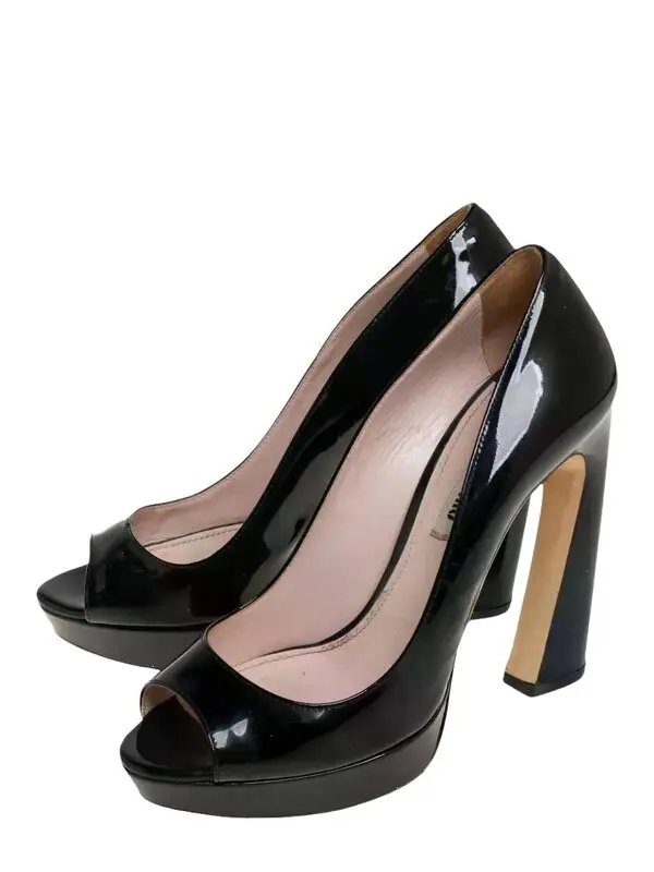 Miu Miu 120mm Patent-leather Sandals - Black