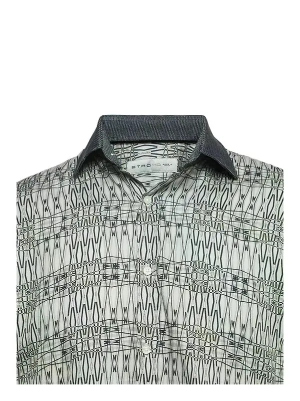 Etro Geometric-pattern Cotton Shirt - Grey