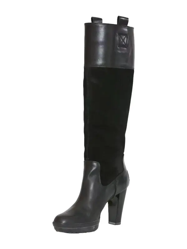 TOD'S Knee-high Leather And Suede Boots - Black