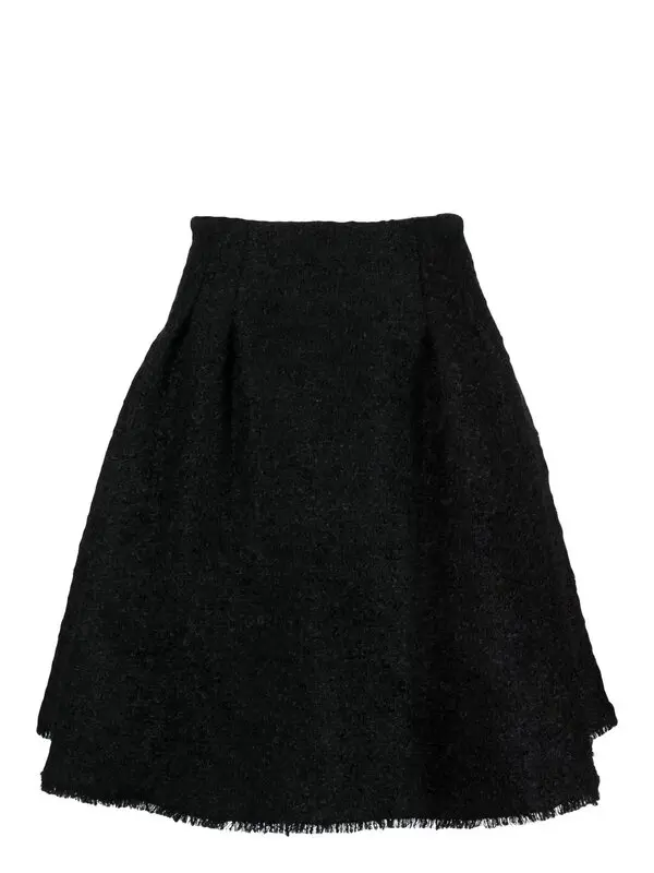 Dior Textured Flared Mini Skirt - Black
