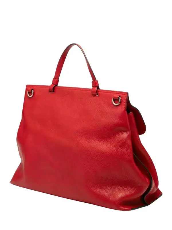 Gucci Leather Bamboo Daily Satchel - Red