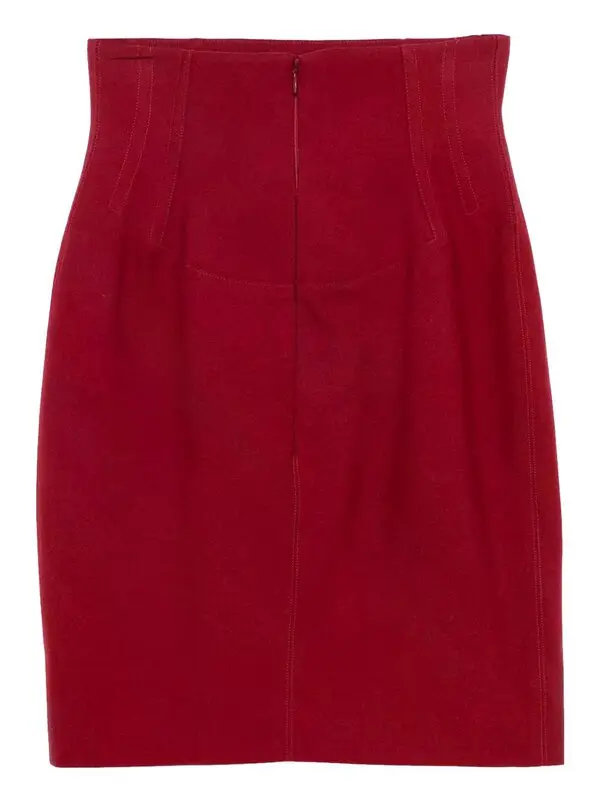 Alaïa 1990s Wool Mini Skirt - Red