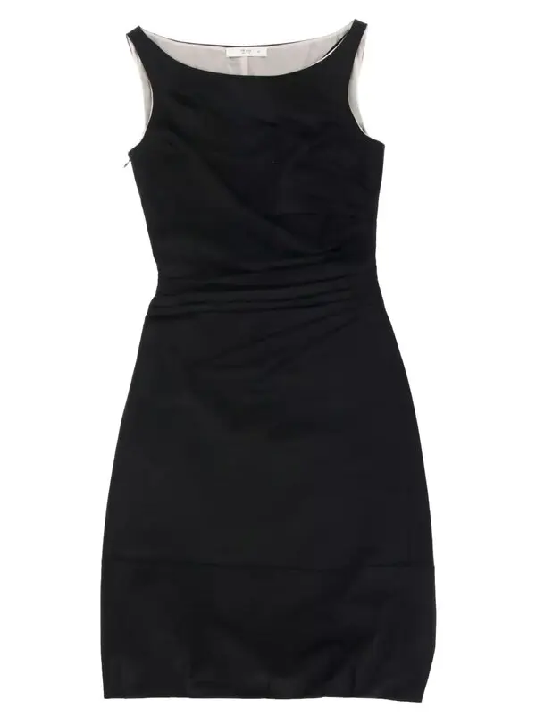 Prada Silk Blend Draped Dress Circa 2000s - Black