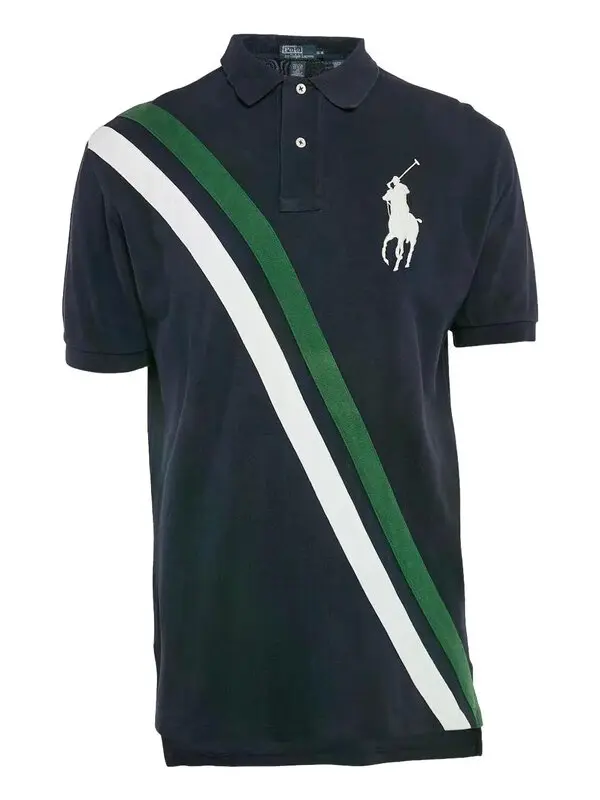 Polo Ralph Lauren Pre-owned Diagonal-stripe Polo Shirt - Blue