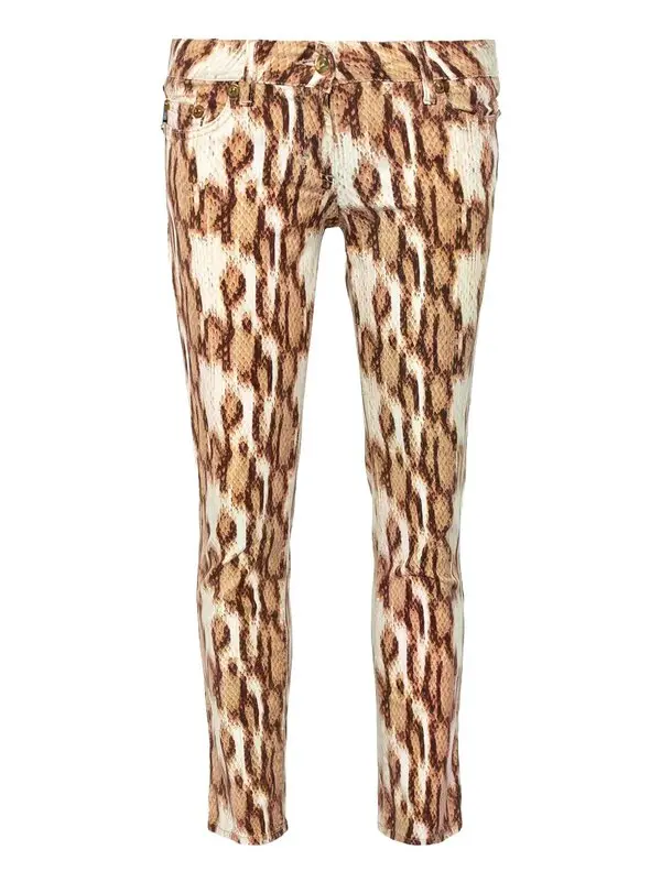 Just Cavalli Animal Print High Waist Trousers - Neutrals