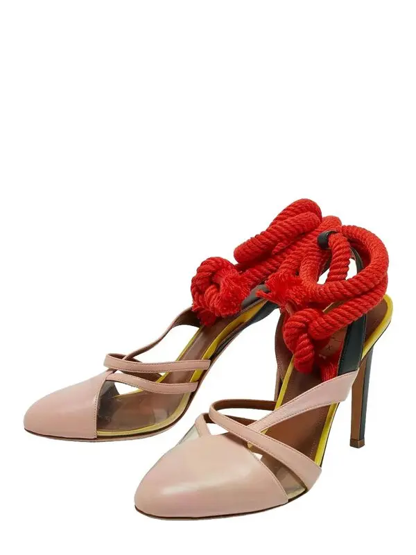 MALONE SOULIERS X Roksanda 100mm Rope-tie Leather Pumps - Neutrals