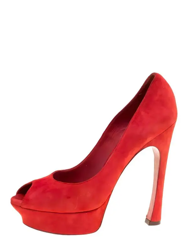 Saint Laurent 145mm Platform Pumps - Red