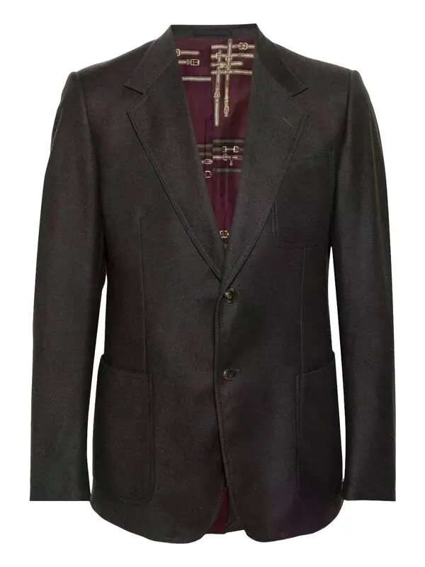 Gucci 2000s Notched Lapels Buttoned Blazer - Brown