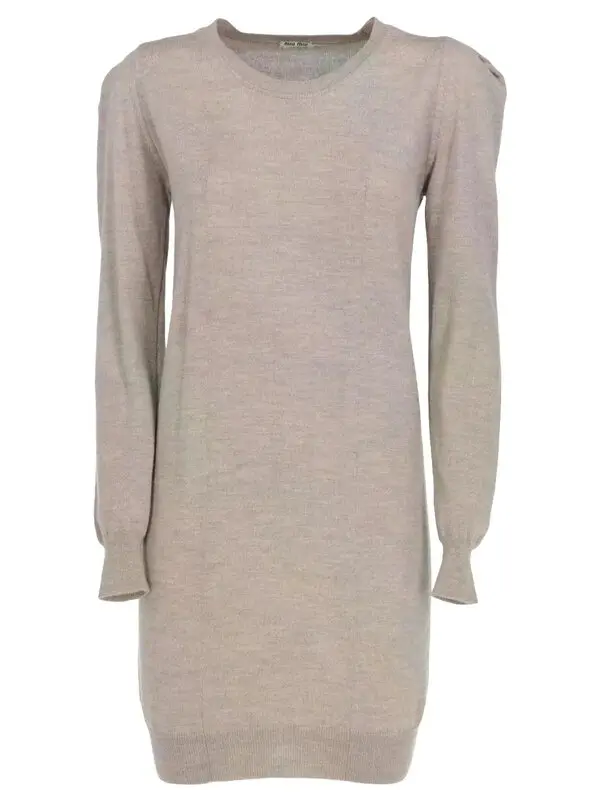Miu Miu Wool Knitted Crewneck Dress - Grey