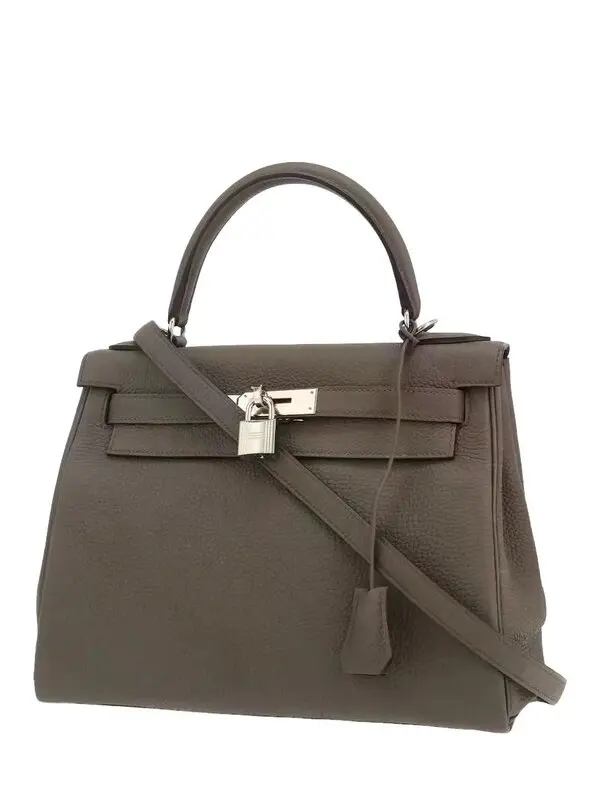 Hermès Kelly 28 Sellier Two-way Handbag - Grey