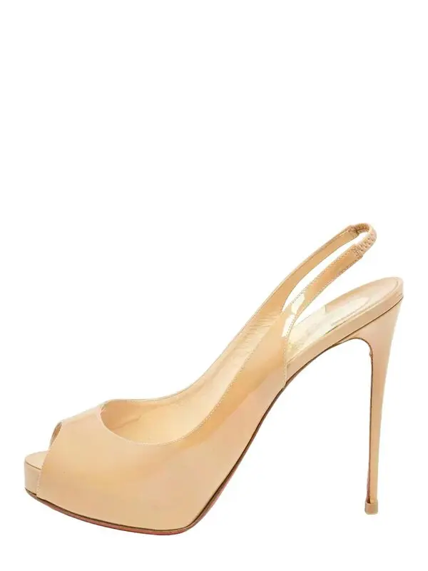 CHRISTIAN LOUBOUTIN Slingback Leather Pumps - Neutrals