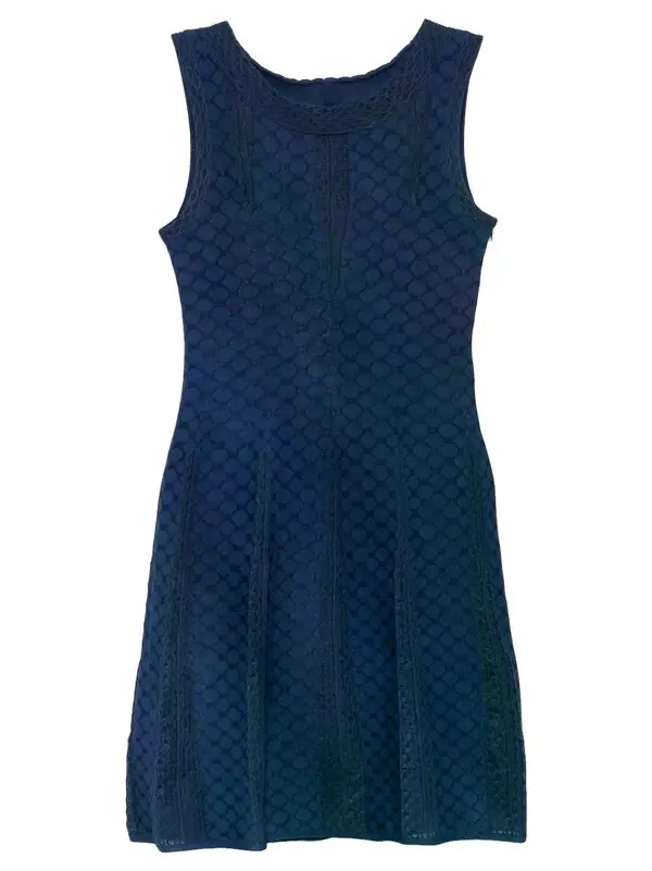 Alaïa 2000s Monogram Jacquard Midi Dress - Blue