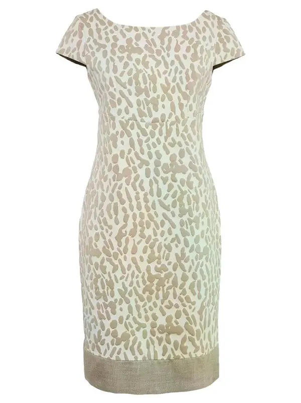 Max Mara Cap-sleeve Abstract Pattern Mini Dress - Neutrals