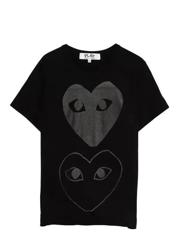 Comme Des Garçons Cotton Logo Print T-shirt - Black