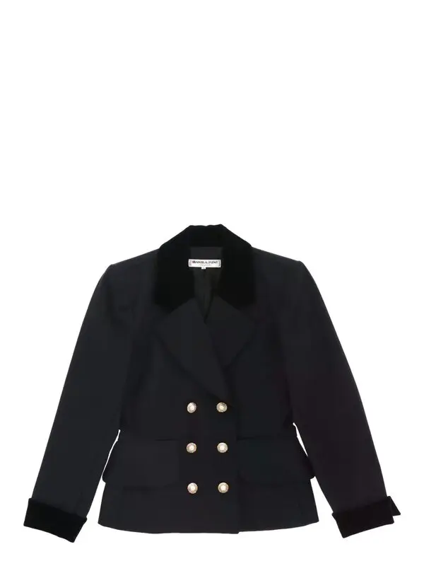 Saint Laurent Pre-owned 1970s Wool Double-breasted Jacket - Blue
