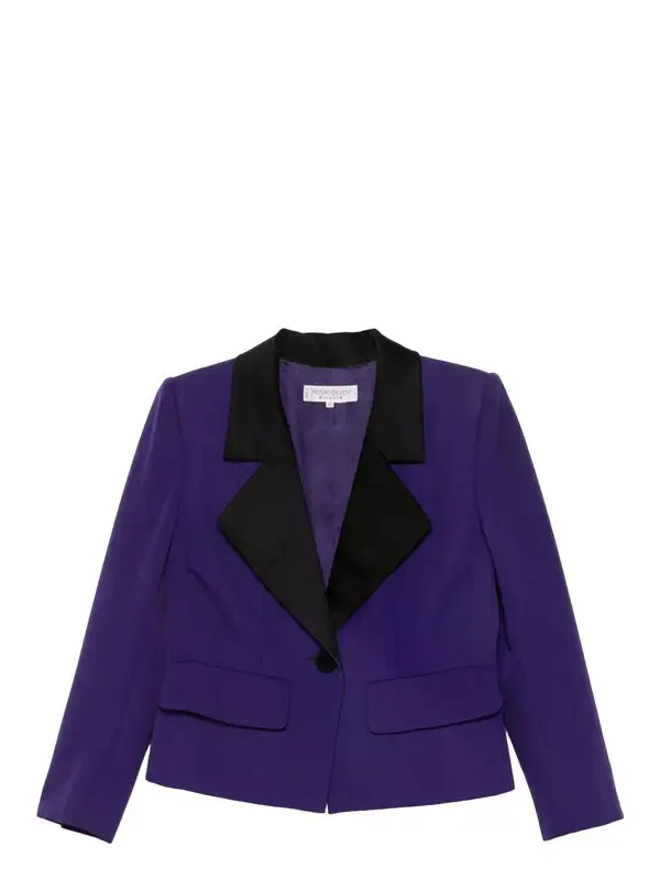 Saint Laurent 1980s Wool Blazer - Purple