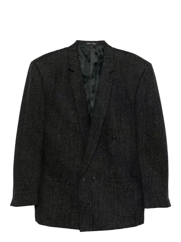 Versace 1980s Geometric-pattern Blazer - Grey