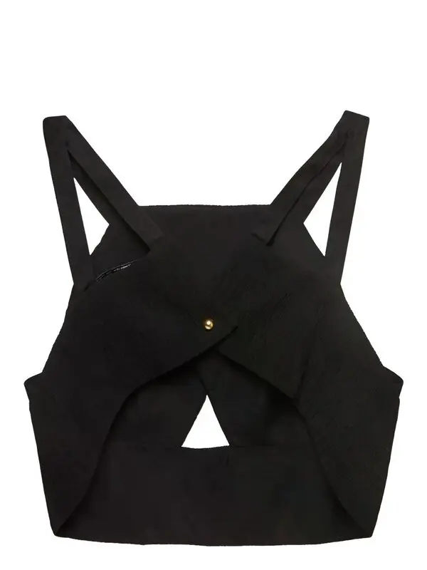 Roland Mouret Pleated Crisscross Top - Black