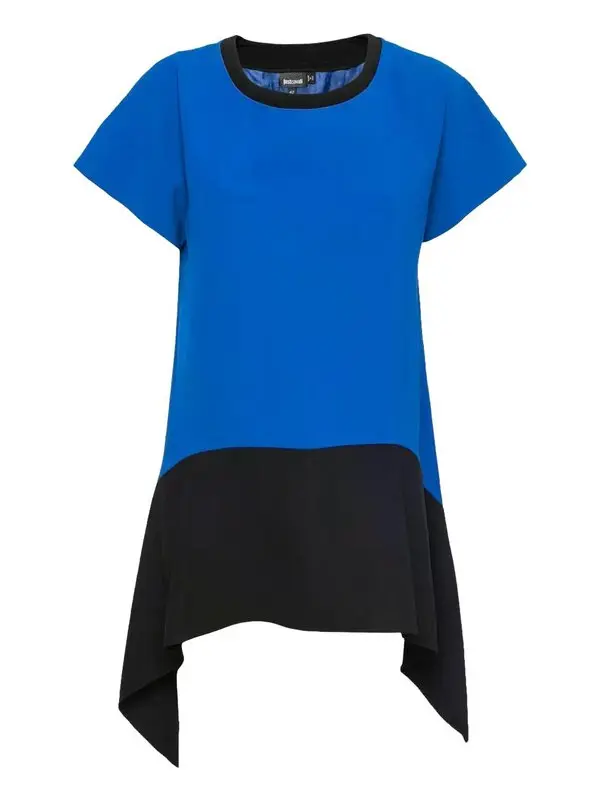 Just Cavalli Short-sleeve Asymmetrical Hem Top - Blue