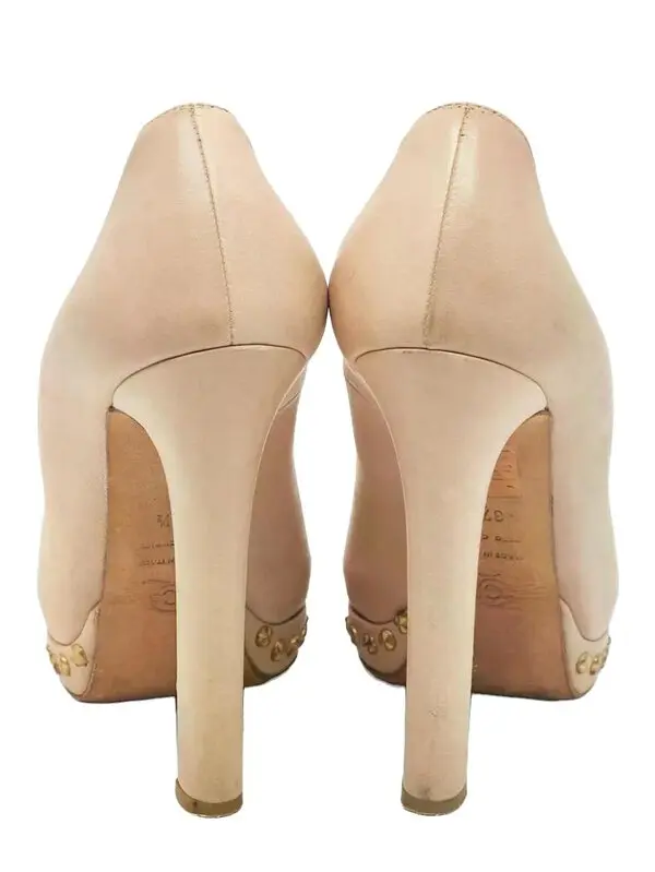 Alexander McQueen Studded Peep-toe Platform Pumps - Neutrals